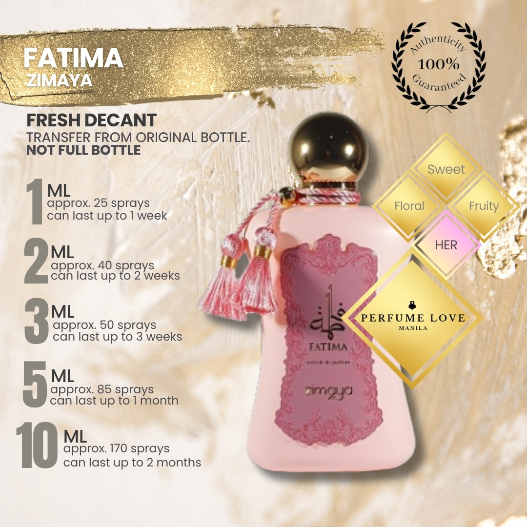 PERFUME DECANT Zimaya Fatima – Perfume Love Manila