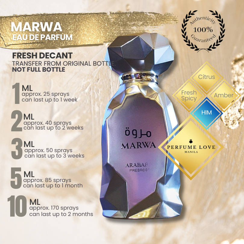PERFUME DECANT Arabiyat Prestige Marwa Eau de Parfum – Perfume Love Manila