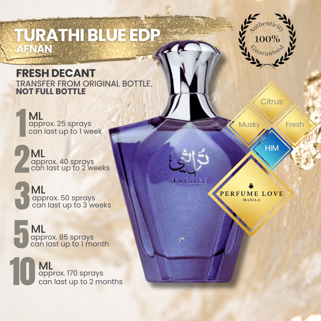 PERFUME DECANT Afnan Turathi Blue – Perfume Love Manila